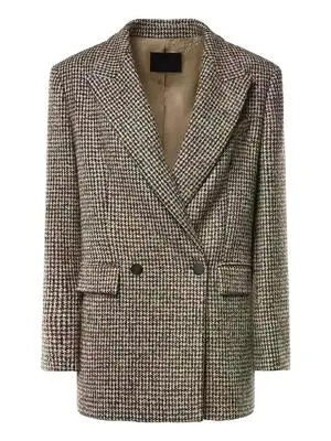 DONDUP Houndstooth Double-breasted Jacket - Brown