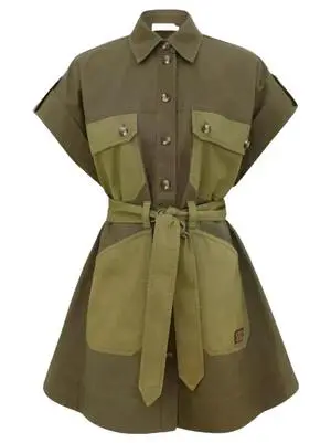 Zimmermann Belted Mini Dress - Green