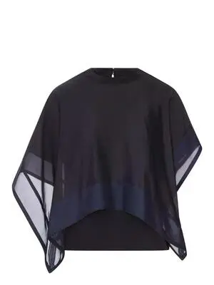 Sacai Chiffon-overlay Shirt - Black