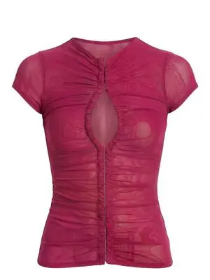 AXEL 113 Gia Ruched Cut-out T-shirt - Pink