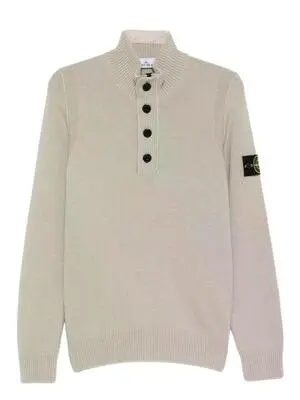 Stone Island Logo Patch High Neck Sweater - Neutrals