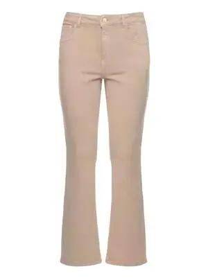 EMME Logo-patch Five-pocket Trousers - Neutrals