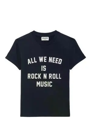 Zadig&Voltaire Strass-embellished Slogan Print T-shirt - Blue