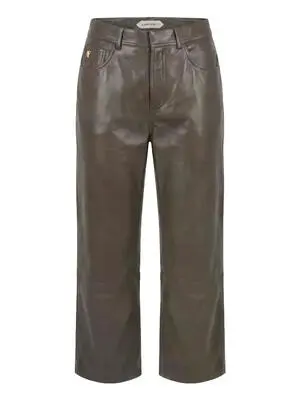 Alberta Ferretti Logo Plaque Trousers - Brown