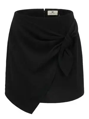 Elisabetta Franchi Knot Detail Asymmetric Mini Skirt - Black