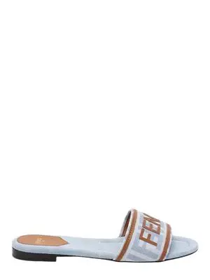 FENDI Sunshine Logo-patch Denim Sandals