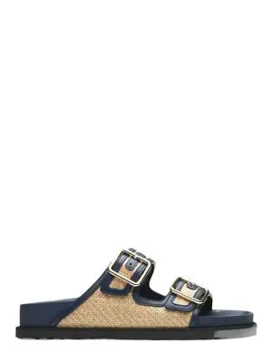 BIRKENSTOCK 1774 Arizona Raffia Sandals - Blue