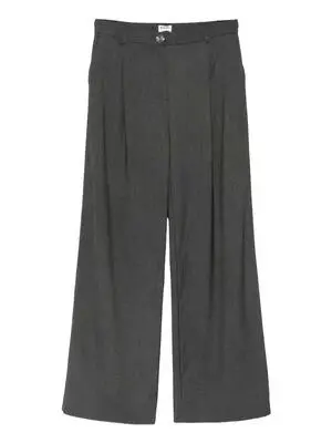 BLUGIRL Pleated Logo-button Trousers - Grey