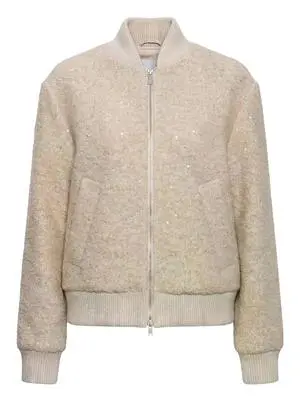 Peserico Sequin-embellished Bouclé Jacket - Neutrals