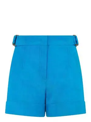 Alberta Ferretti Belted Turn-up Shorts - Blue