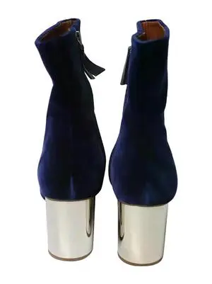 Proenza Schouler Velvet Block Heel Ankle Boots - Blue