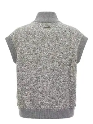 Peserico Sequin Embellished Bouclé Waistcoat - Grey