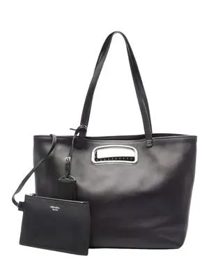 Prada Leather Tote Bag - Black