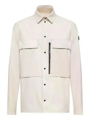 Moncler Logo-patch Chest-pocket Shirt - Neutrals