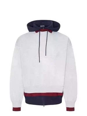 Balenciaga Layered Frayed-lettering Hoodie - Grey