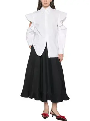Moschino Ruffled-hem Midi Full Skirt - Black