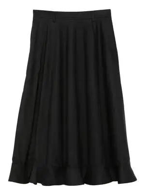 Moschino Ruffled-hem Midi Full Skirt - Black