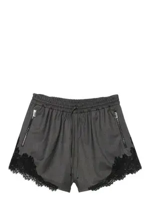 Pinko Lace-trim Drawstring Shorts - Grey