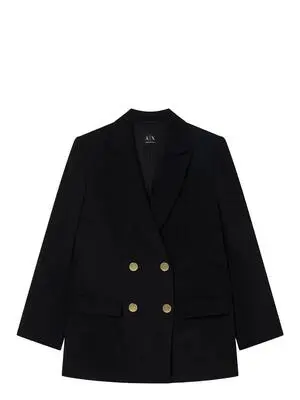 Armani Exchange Double-breasted Crepe Blazer - Black