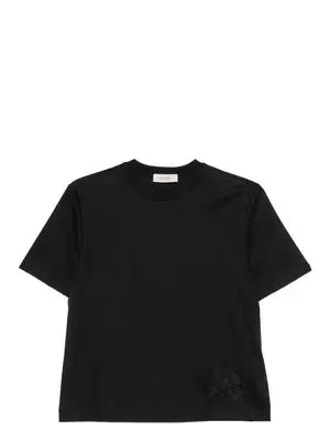 Agnona Embroidered Short-sleeve T-shirt - Black