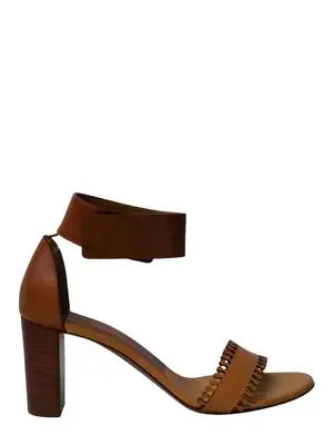 Chloé Touch-strap Block-heel Sandals - Brown