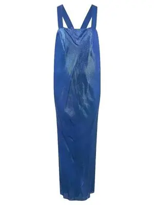 Alberta Ferretti Laminated Square-neck Evening Dress - Blue