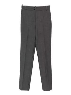 Pinko Herringbone-pattern Logo-patch Trousers - Grey