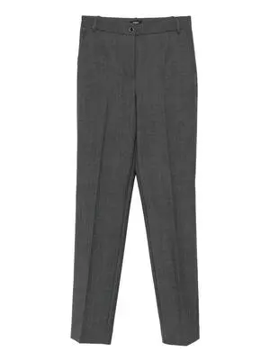 Pinko Herringbone Pattern Logo Patch Tailored Trousers - Grey