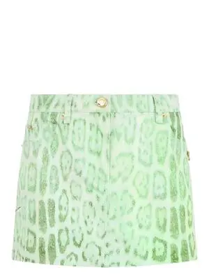 Roberto Cavalli Leopard-print Skirt - Green
