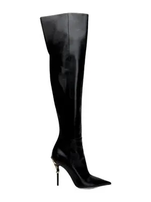 ROBERTO CAVALLI Snake-embellished Pointed-toe Boots