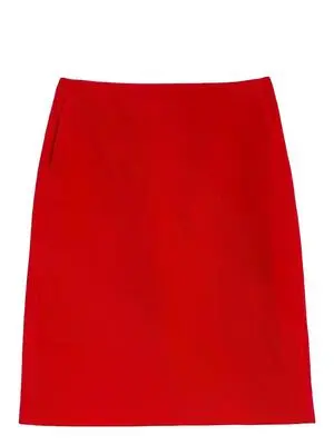 JIL SANDER A-line Velvet Mini Skirt - Red