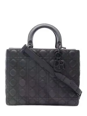 Dior Christian Dior Lady Dior Cannage Tote Bag Black