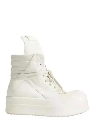 Rick Owens Mega Bumper Geobasket Zip-up Sneakers - White