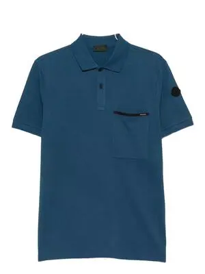 Moncler Logo-patch Chest-pocket Polo Shirt - Blue