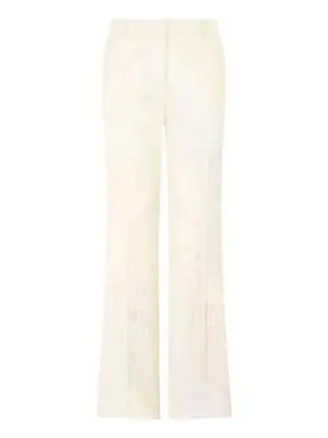 Roberto Cavalli Leopard Jacquard Flared Trousers - White