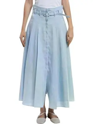 Gabriela Hearst Belted Midi Skirt - Blue