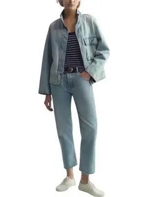 NILI LOTAN Washed Straight-leg Jeans - Blue