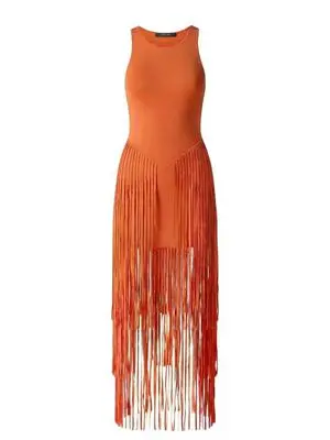 TOCCIN Jora Fringe-trimmed Dress - Orange