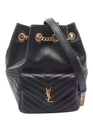 Saint Laurent Mini Joe Quilted Bucket Bag - Black