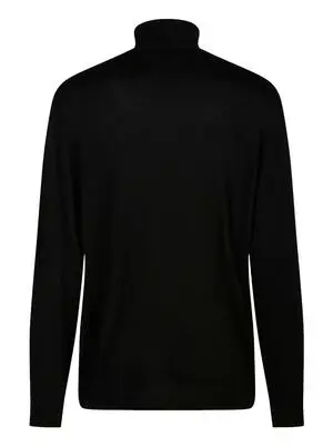 Canali Roll-neck Knitted Sweater - Black