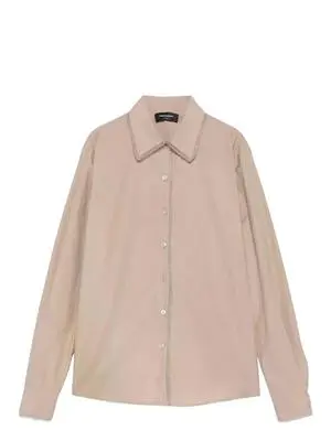 Fabiana Filippi Beige Beaded Trim Long Sleeve Shirt - Neutrals