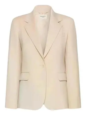 Max Mara Wkdlamine Single-breasted Peaked-lapel Jacket - Neutrals