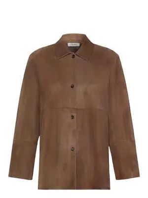 Max Mara Button-front Suede Jacket - Brown