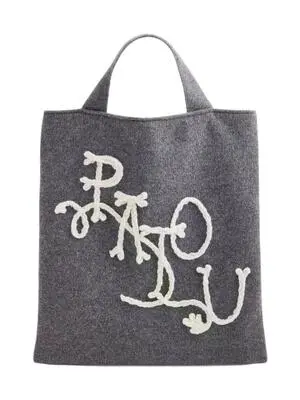 PATOU Corneille Logo-embroidered Tote Bag - Grey