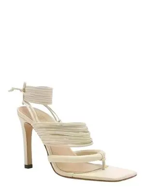 AMIR SLAMA Cream Tie-fastening Stiletto Sandals - Neutrals