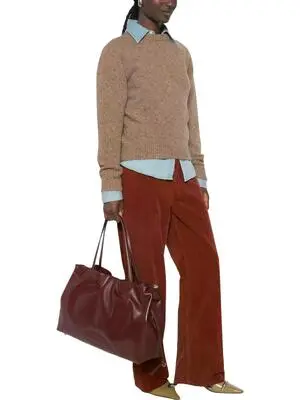 Tory Burch Tory Burch Ella Logo-Debossed Tote Bag Brown