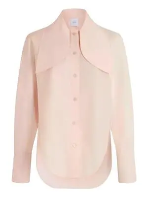 PATOU Oversized Collar Button-up Blouse - Pink