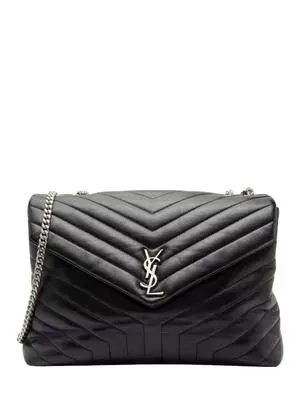 Saint Laurent Matelassé Loulou Shoulder Bag - Black