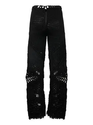 Alberta Ferretti Crochet-mesh Trousers - Black