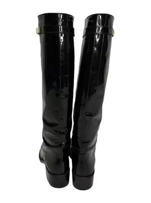 Fendi Patent Leather Knee-high Riding Boots - Black